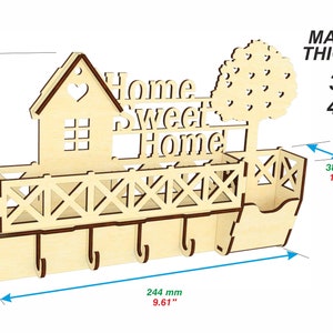 Keyholder Laser Files Glowforge Svg Key Holder Dxf Key Chain Laser Cut ...