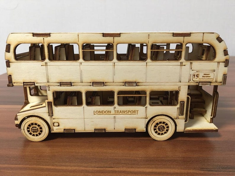 Double Decker London Bus SVG Laser Cut Files 3d Puzzle - Etsy UK