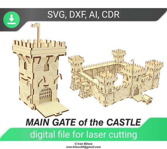 Main Gain of the Castle Laser Cut File Fortress Tower - Etsy