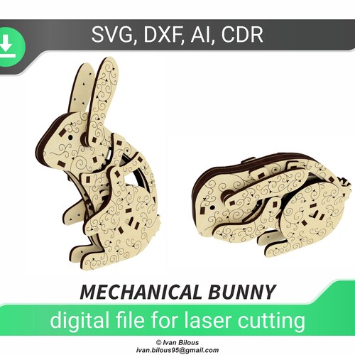 Cat 3D Puzzle. Laser Cut Files SVG DXF CDR Vector Plans - Etsy