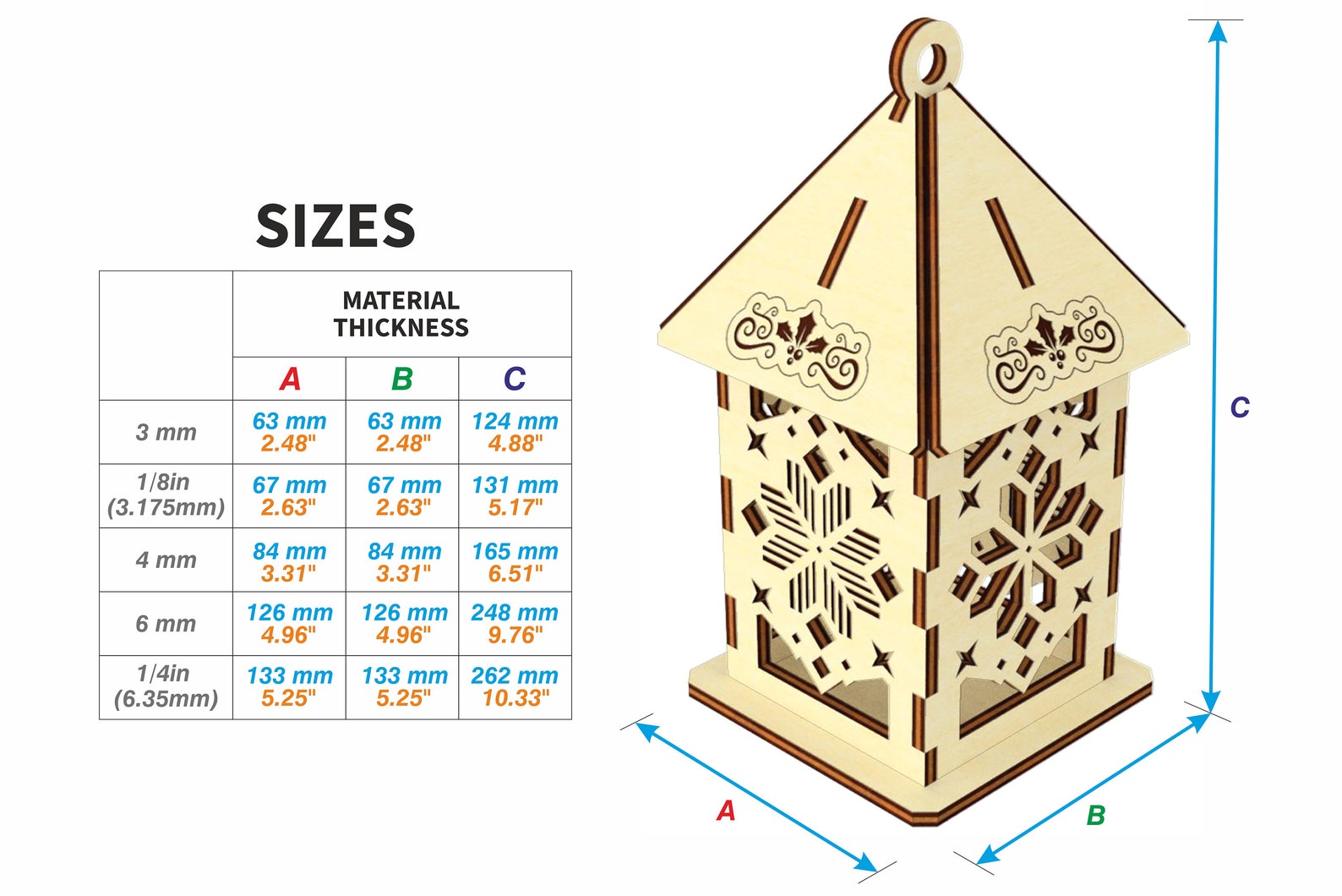 Christmas Lamp Ornament Laser Cut Files Glowforge Pattern - Etsy