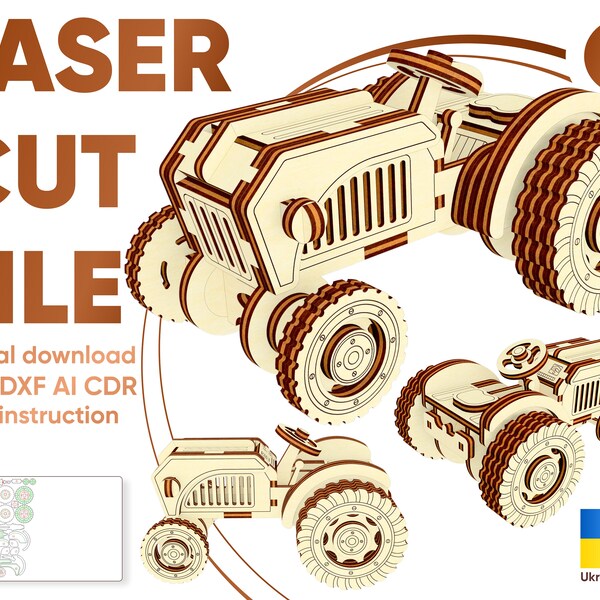 Laser Cut Tractors - Etsy UK