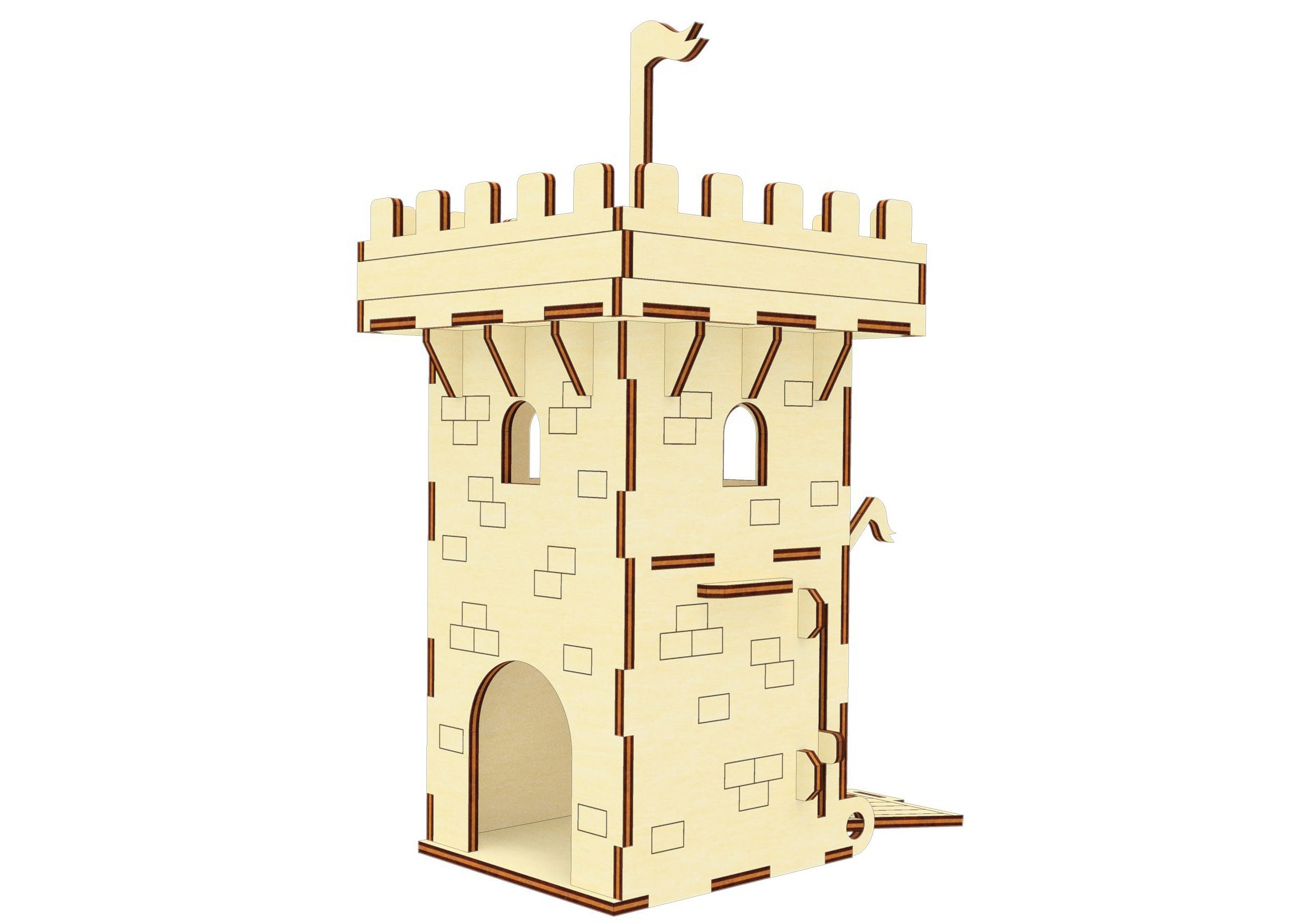 Main Gain of the Castle Laser Cut File Fortress Tower | Etsy