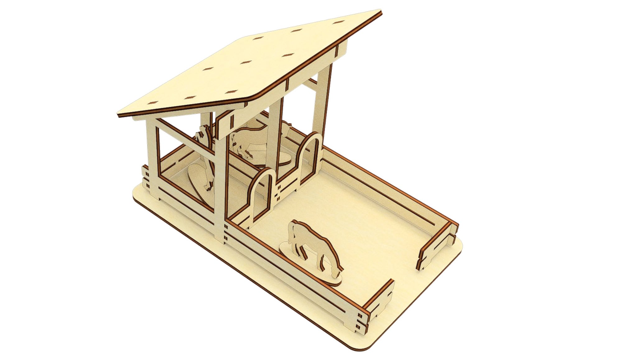 Horse Stable Farm - Laser Cut File, SVG Barn Template (digital Download) - Etsy