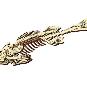 Fish Skeleton Laser Cut File, SVG Vector Fishbone Decor 3D Puzzle ...