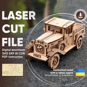 Mechanical Truck Laser Cutting File, SVG Vector Plan for Cutting ...