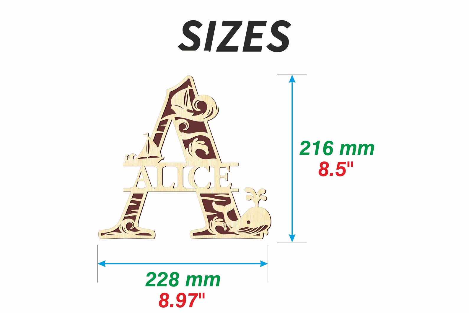 Monogram Alphabet Laser Cut File Name Sign SVG Letters for - Etsy