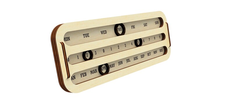 Perpetual Calendar Laser Cut File SVG DXF Digital Plan for - Etsy