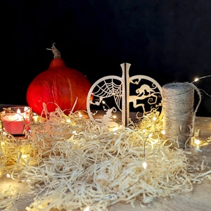 3D Halloween Pumpkin - SVG Laser Cut File With a Witch, a Cauldron, a ...