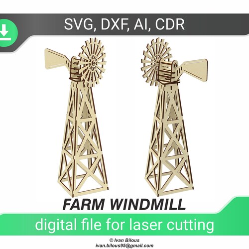Windmill / Digital Laser Cut SVG File / Glowforge / Home Decor - Etsy