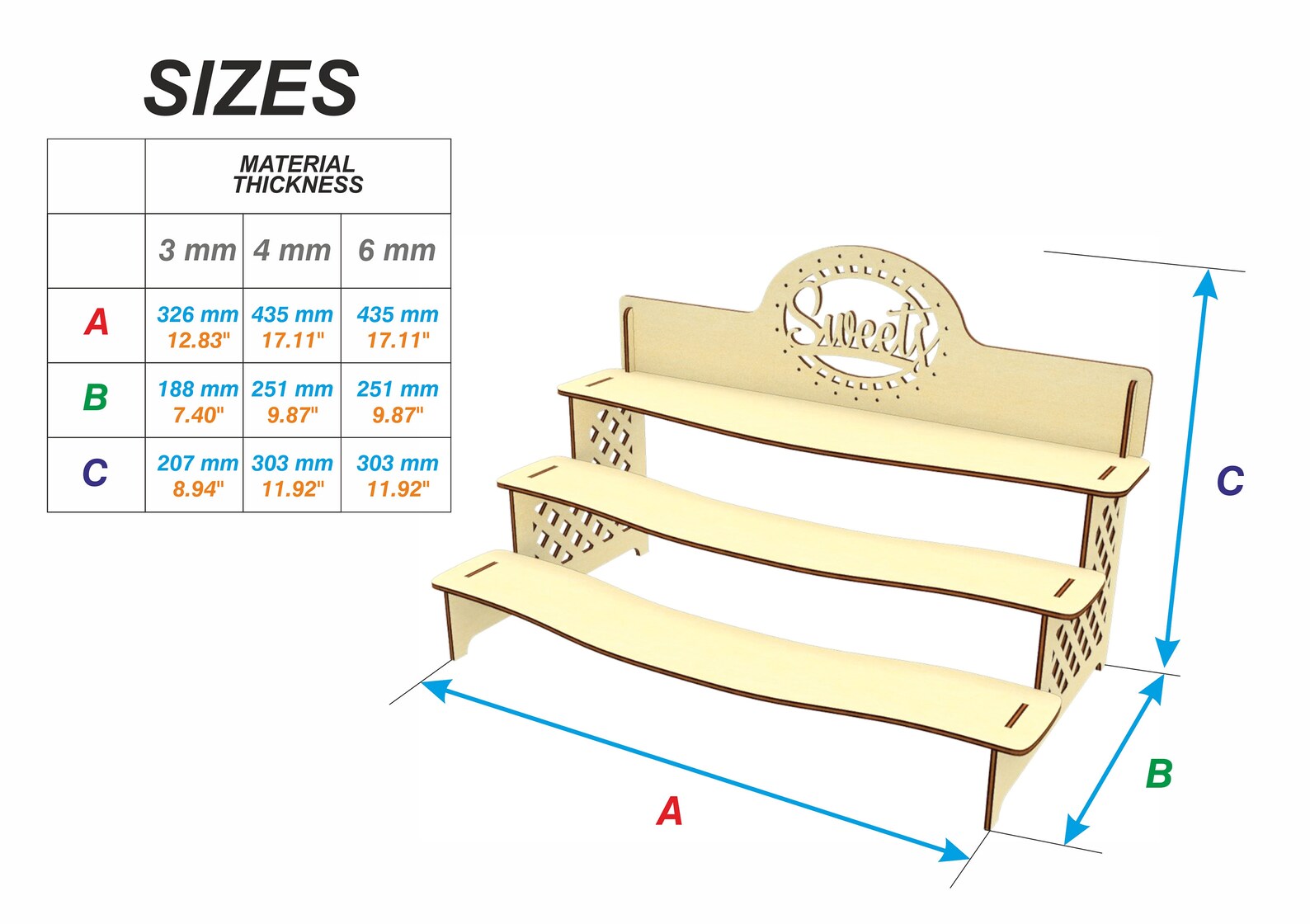 Cupcake Stand Laser Cut File, SVG Tiered Dessert Display, CNC Template ...