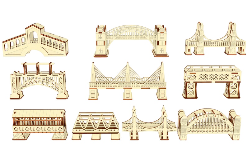 Bridges Miniature Laser Cut Files SVG Plan for Laser - Etsy Australia