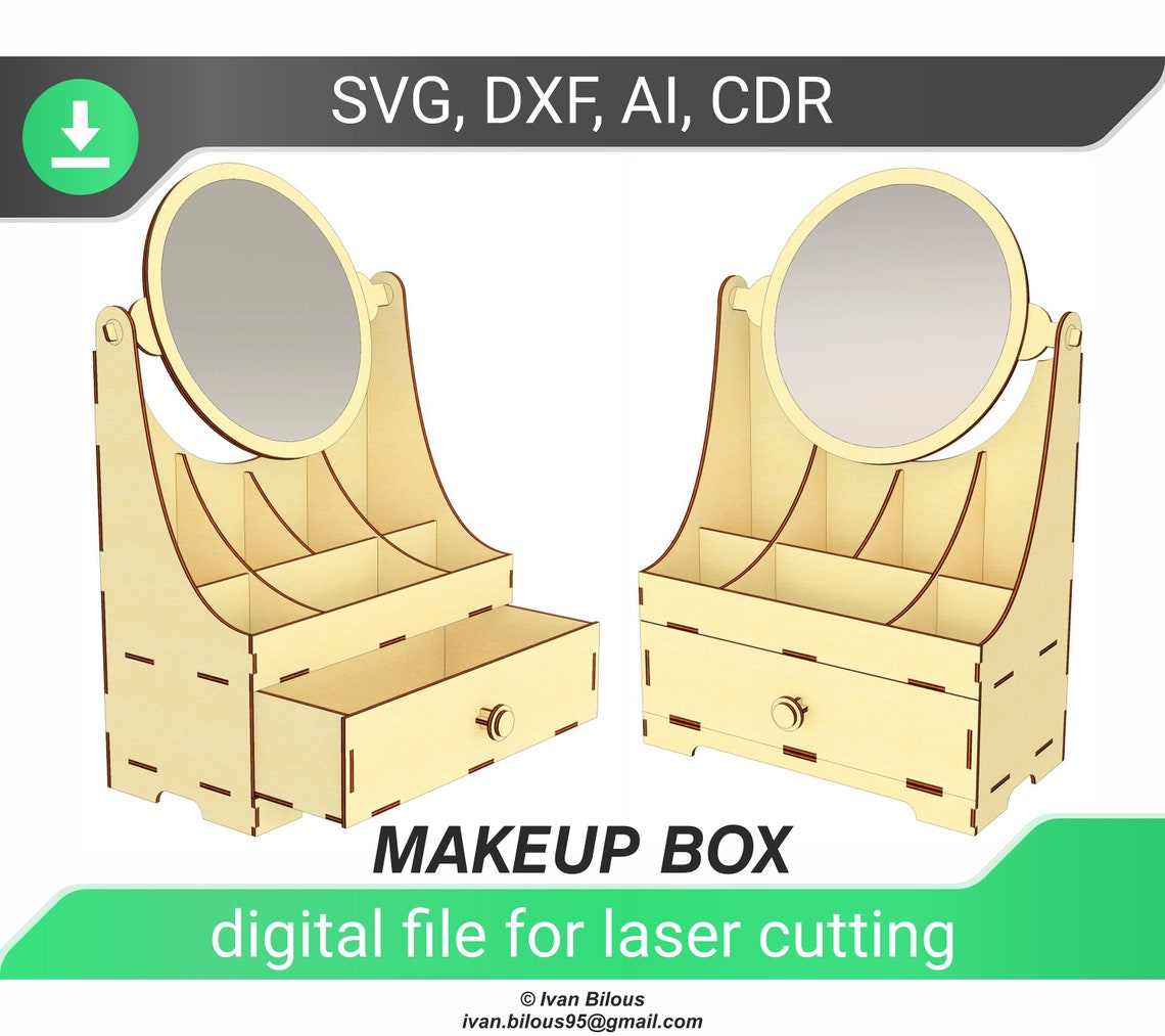 Makeup Box SVG Laser Cut Files Glowforge SVG Shelf With - Etsy