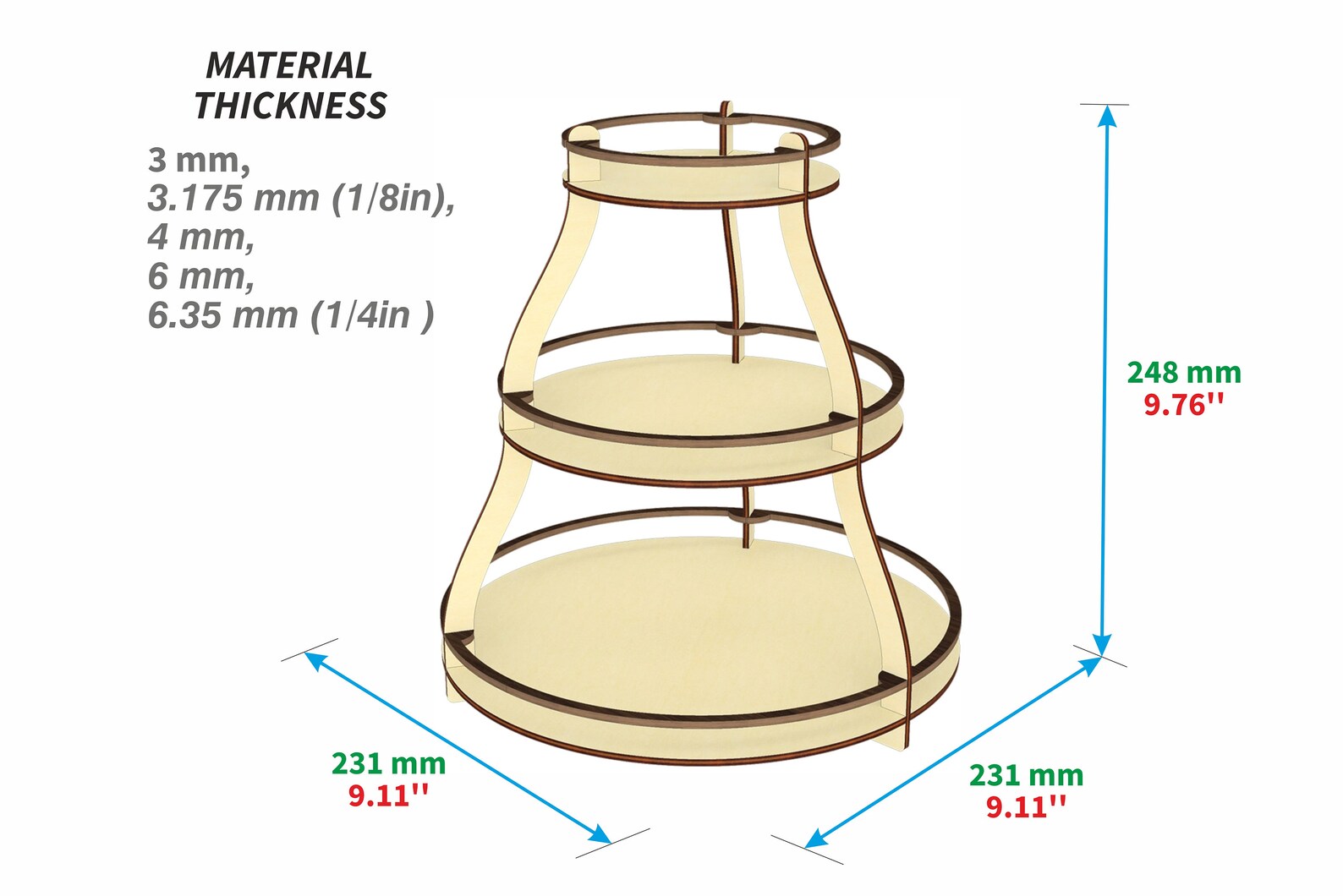 Round Display Stand SVG Laser Cutting File CNC Plan - Etsy