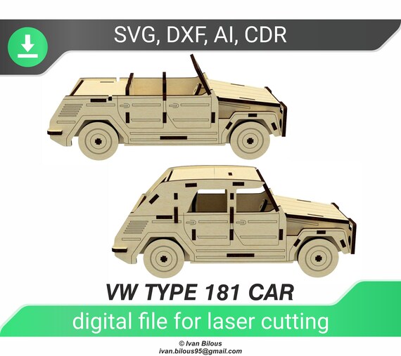 Car 3d Laser Cut File SVG Glowforge File Instant Download - Etsy