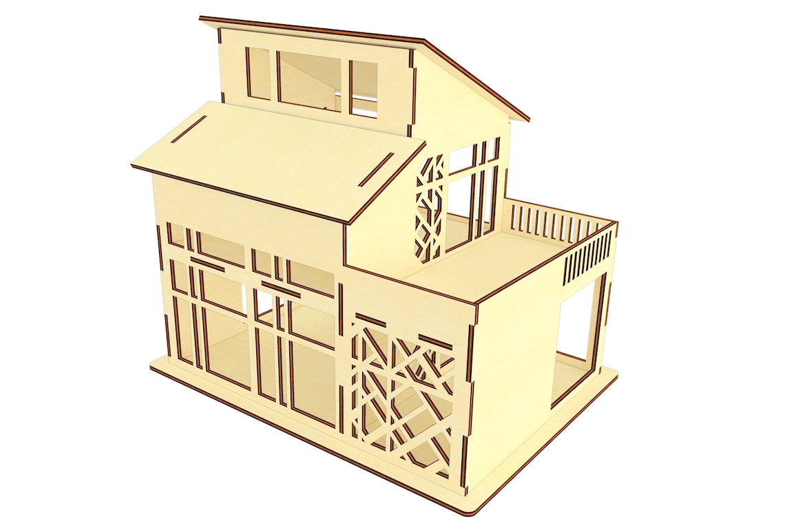 Dollhouse Glowforge pattern laser cut file | Etsy