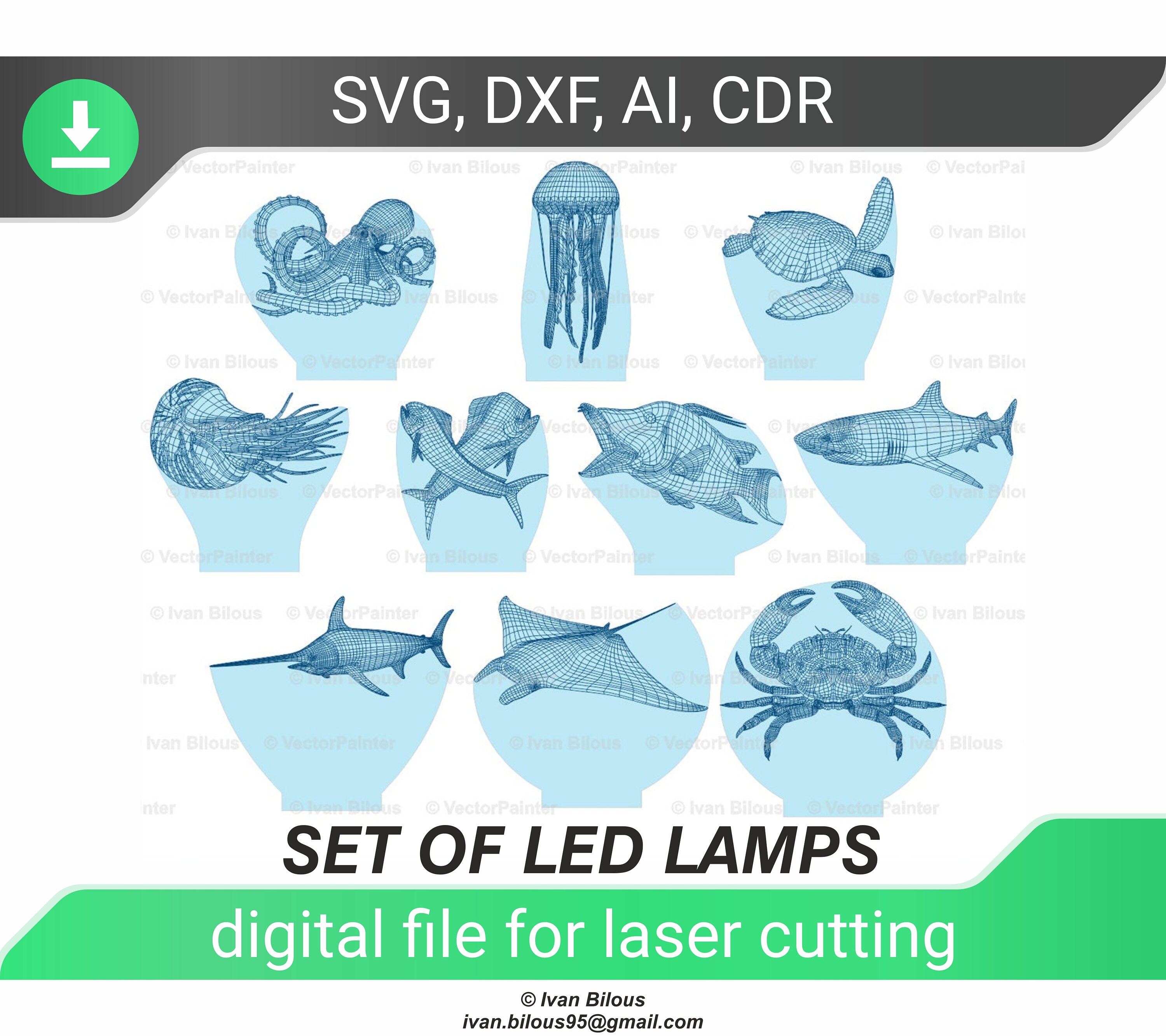 Led Svg File Led Lamps Laser Cut Acrylic Stand for Led Dxf - Etsy