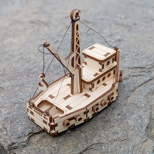 Fishing Boat Laser Cut File, SVG Ship Pattern for CNC & Laser Cutters ...