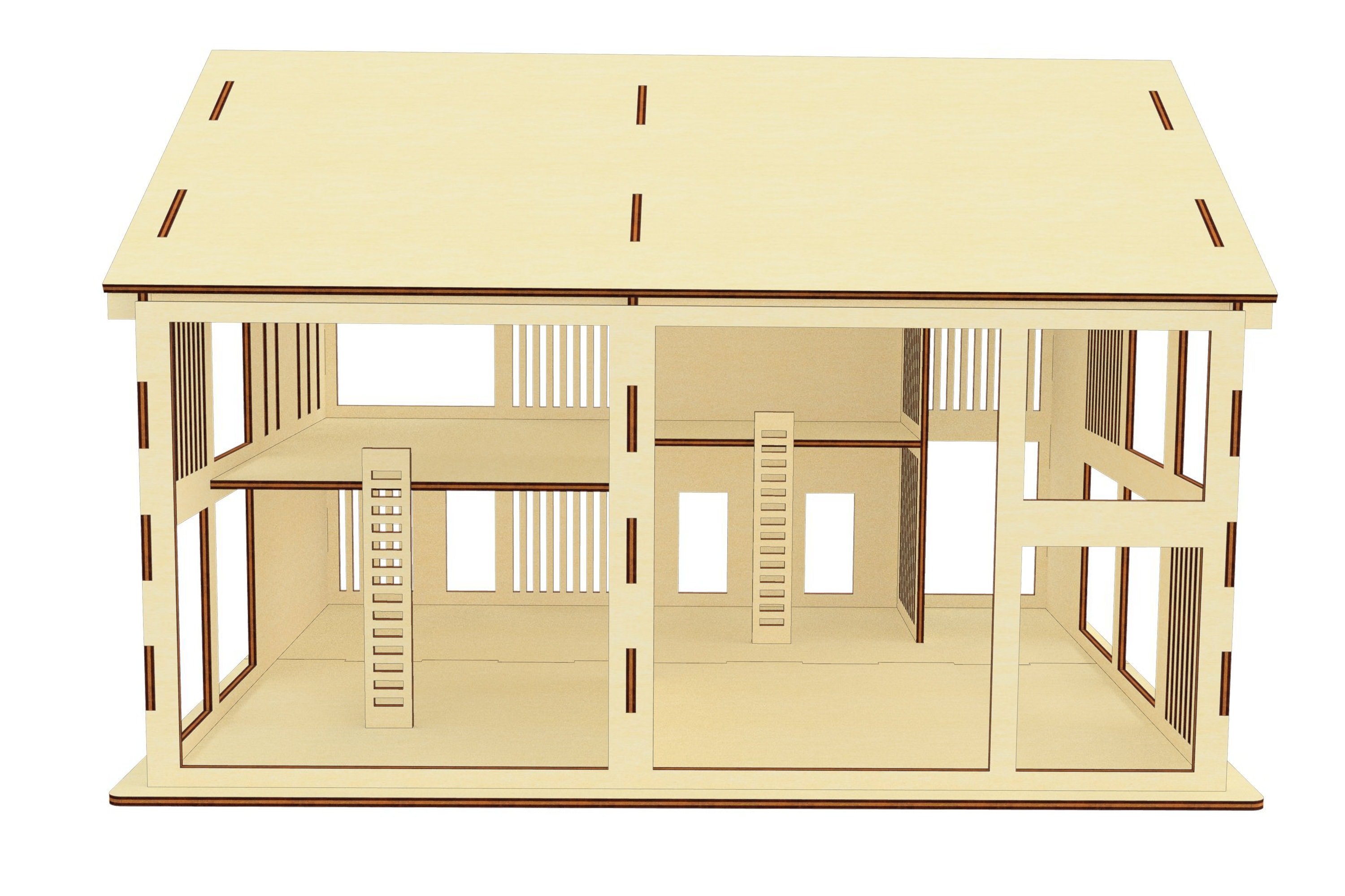 Big Dollhouse laser cut file Glowforge pattern | Etsy