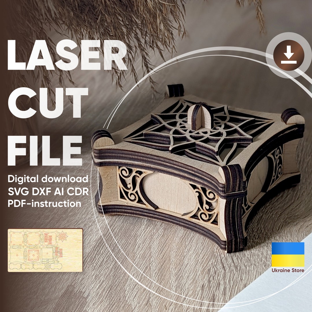 Laser Cut Box - SVG Files for Laser Machines, Mandala Box Digital Plan ...