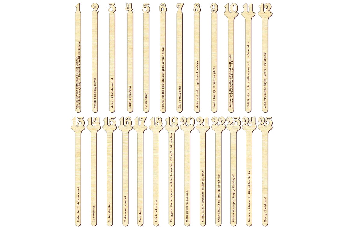Advent Calendar Sticks Laser Cut File SVG Plan for Laser - Etsy