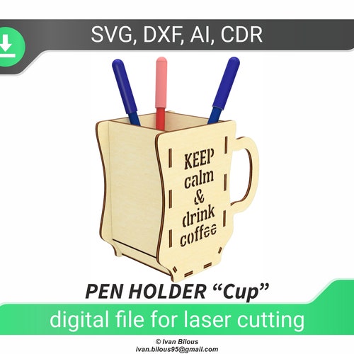 Cup Svg Glowforge File Laser Cut Template Coffee Cup Dxf Files - Etsy
