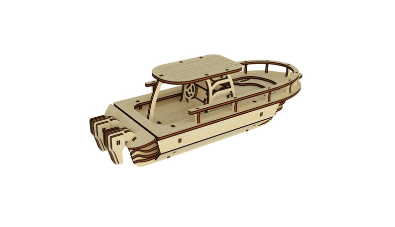 Ship Boat - SVG Laser Cut File, 3d Puzzle Plan for Laser Cutting ...