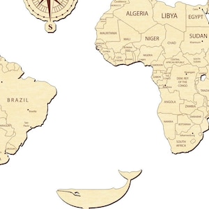 World Map - Laser Cut File, Laser Engraving Pattern - Etsy