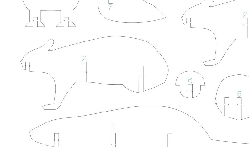 Dxf Files for Laser Cut Wood Project 3d Puzzle Rat Svg Cut | Etsy