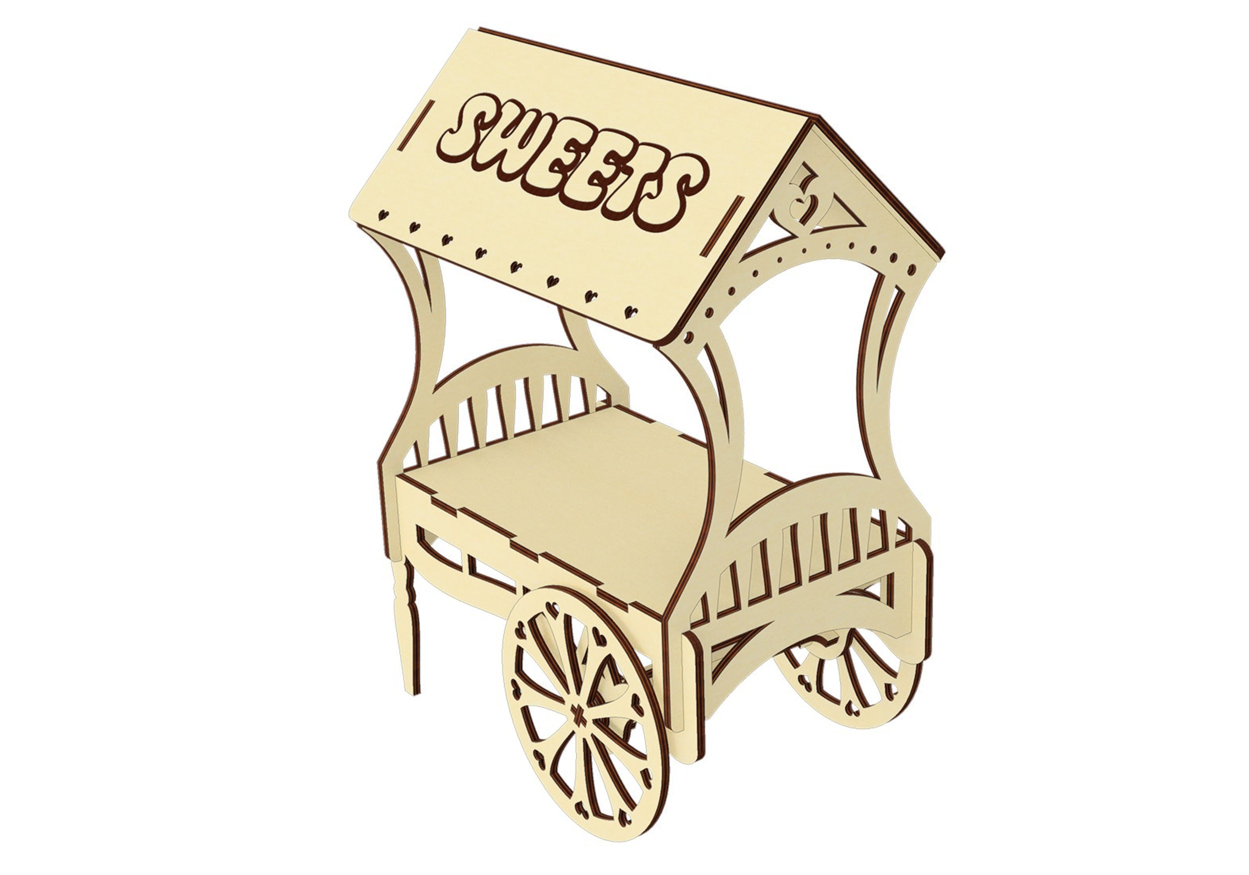 Sweet Cart, Svg Laser Cut File Glowforge Pattern - Etsy UK