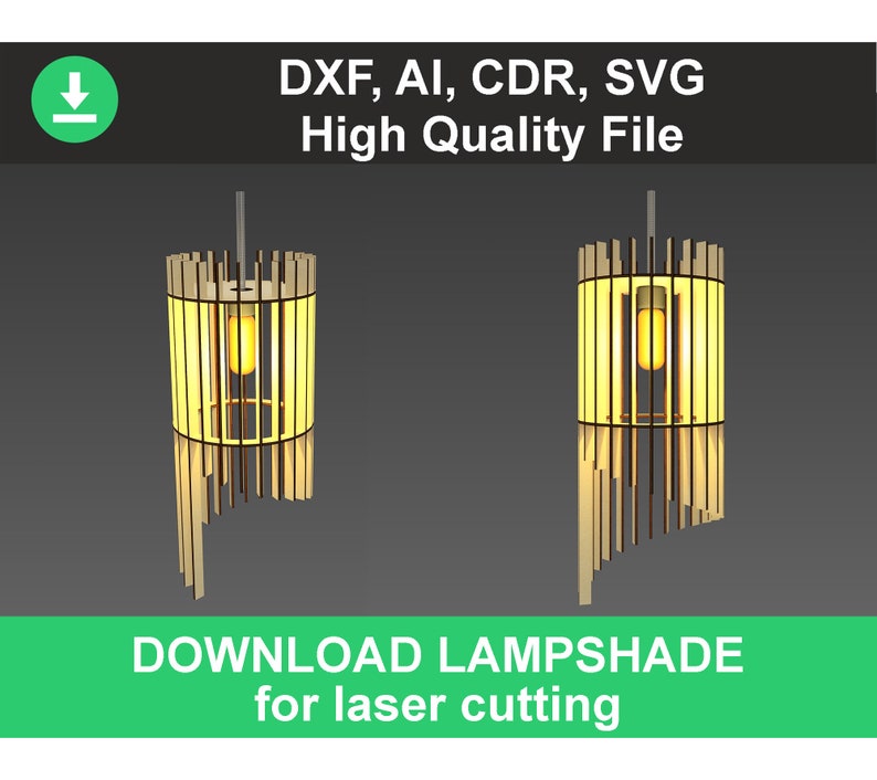Laser files lamp dxf lampshade laser cut model cnc template | Etsy