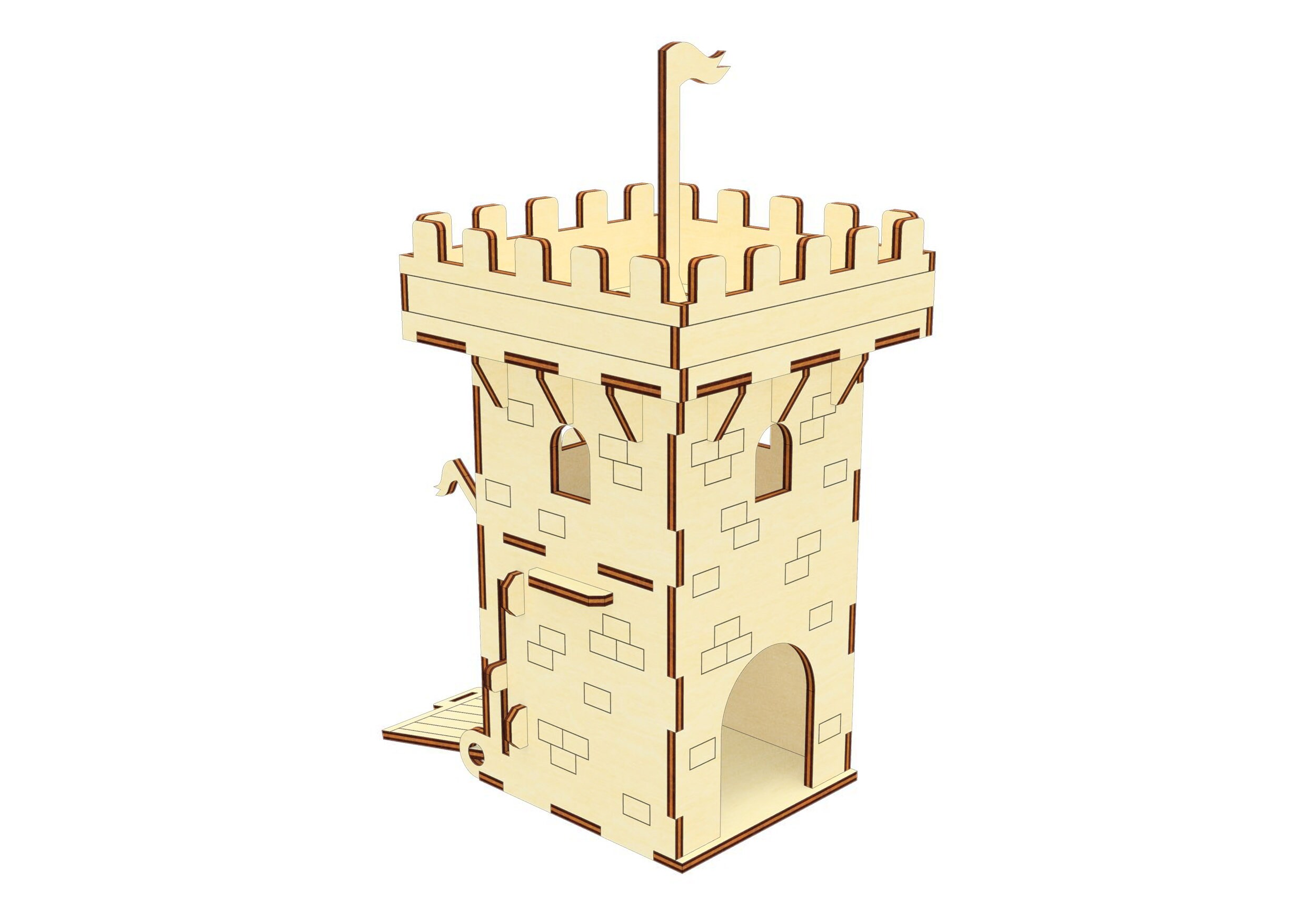 Main Gain of the Castle Laser Cut File Fortress Tower | Etsy