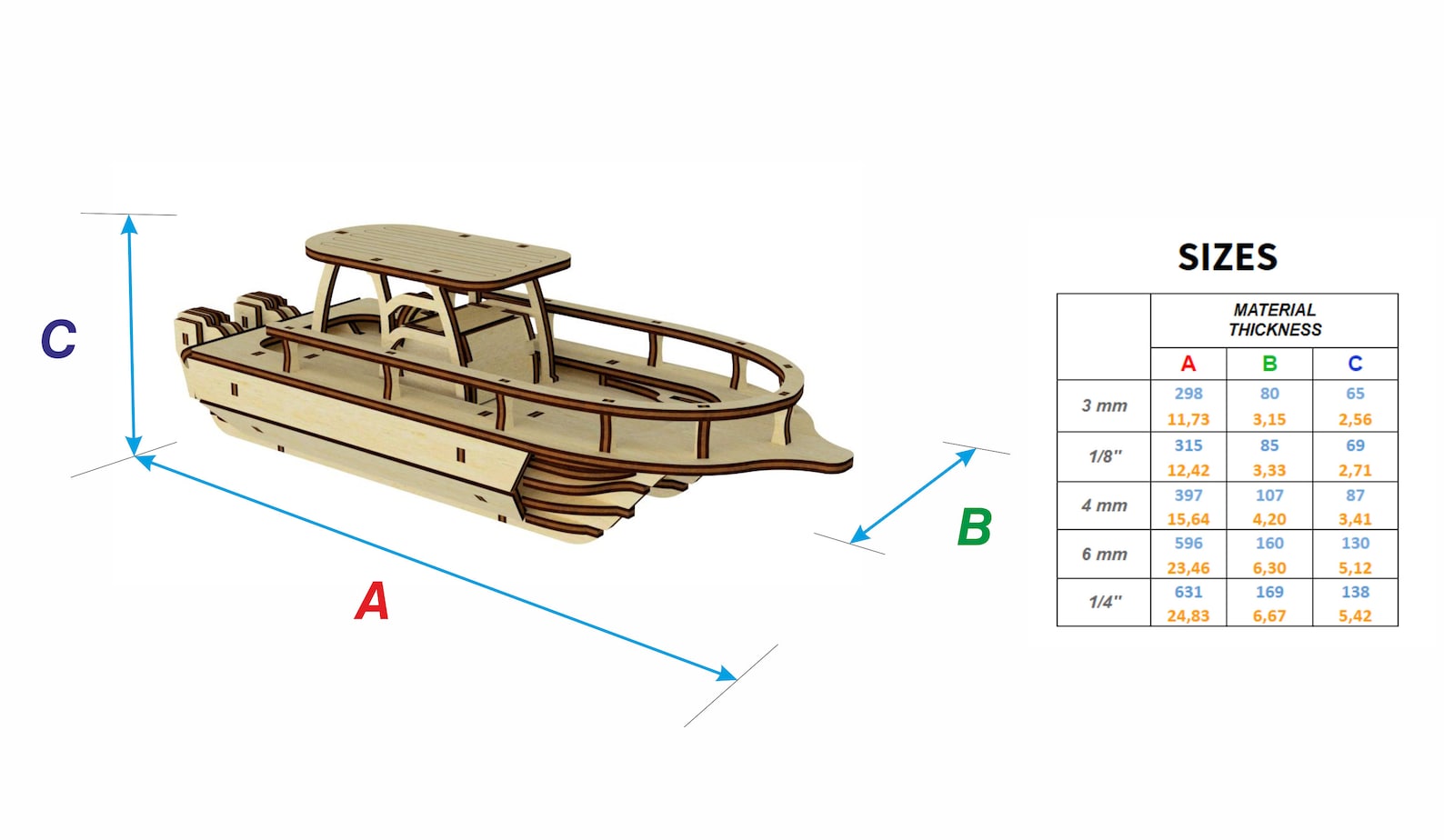 Ship Boat - SVG Laser Cut File, 3d Puzzle Plan for Laser Cutting ...