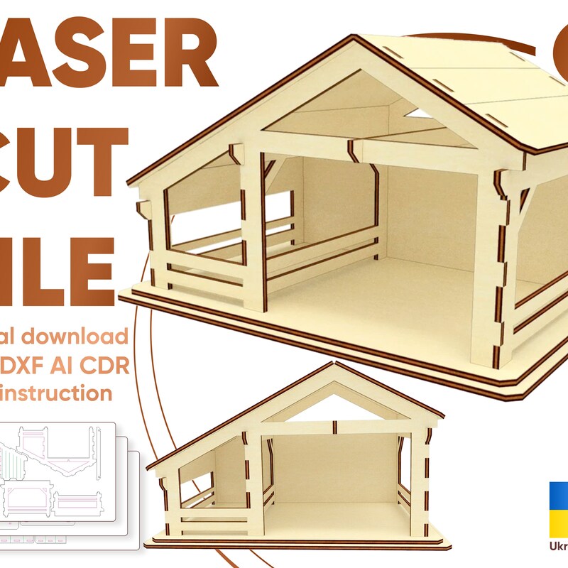 Barn Laser Nativity - Etsy UK
