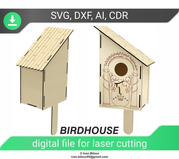Home & Living Bird house vector file,Plywood Bird house Laser Cut Svg ...