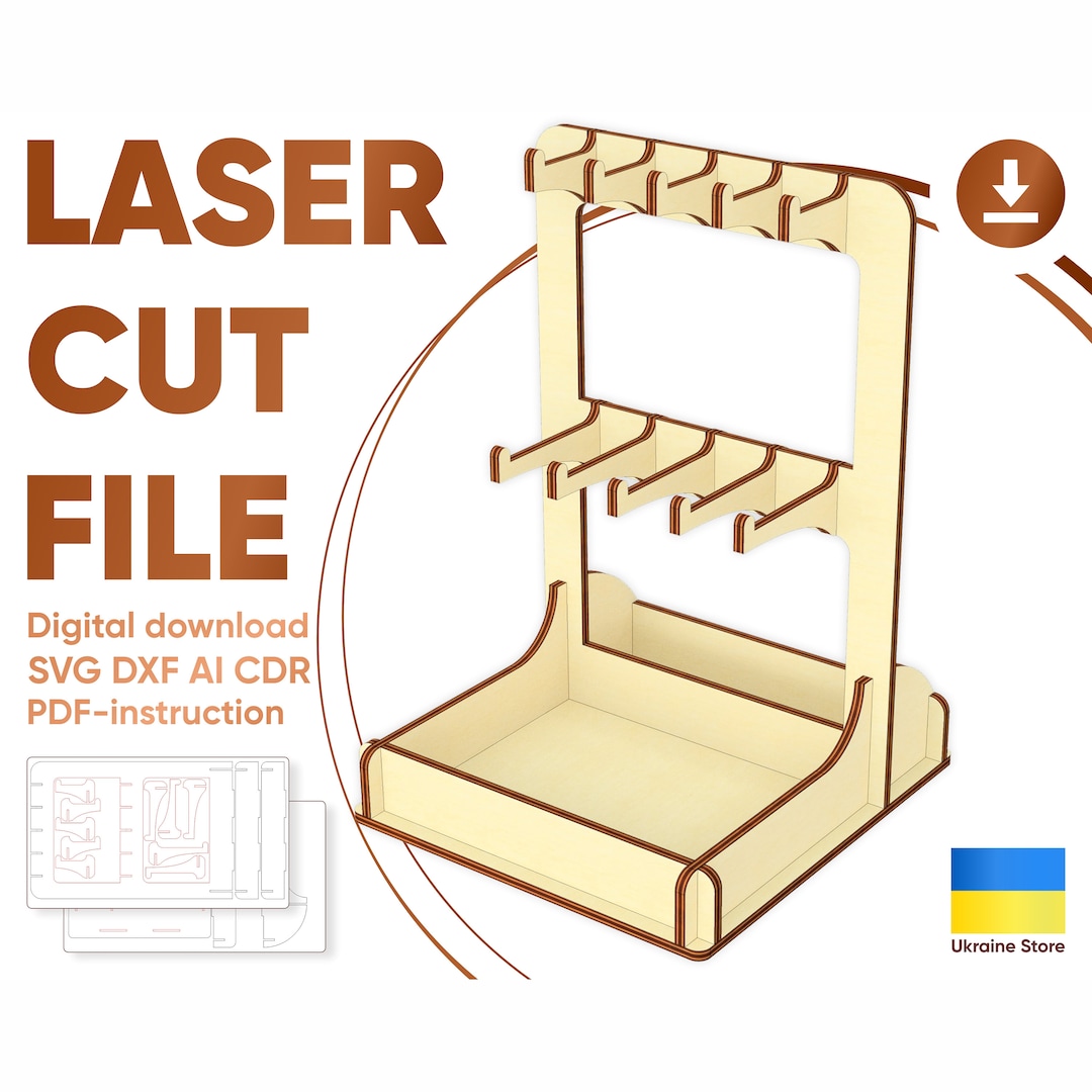 Keychain Stand - SVG Laser Cut Plan, Digital File for Cutting Machines ...