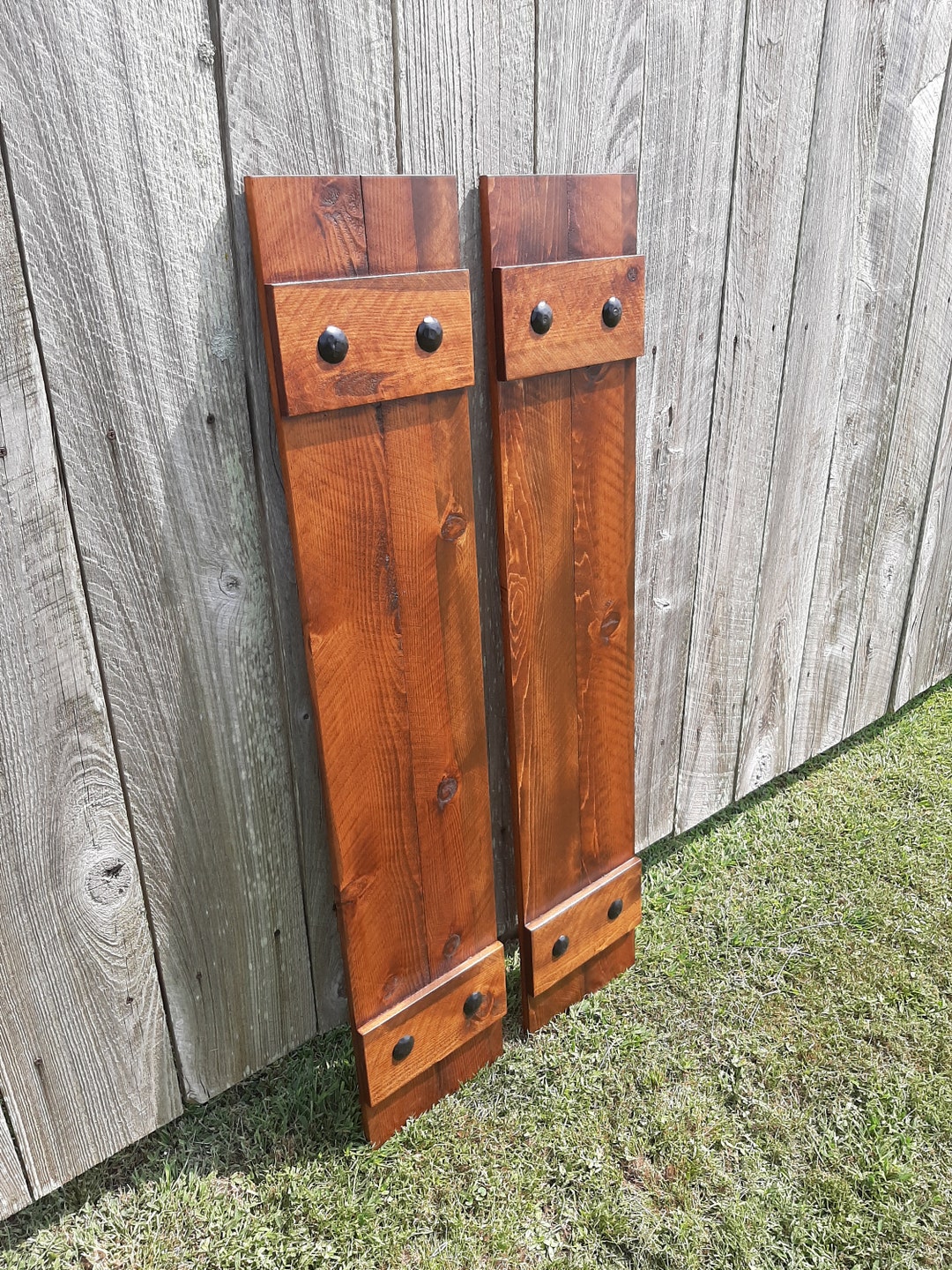4 Rustic Cedar Board and Batten Shutters – Exterior Clavos Detail - Etsy