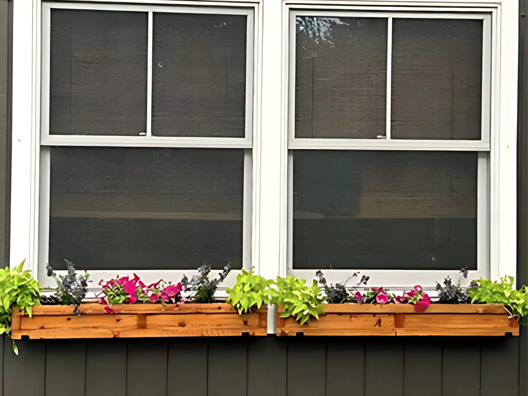 Cedar Window Flower Box – Rustic Outdoor Planter - Etsy