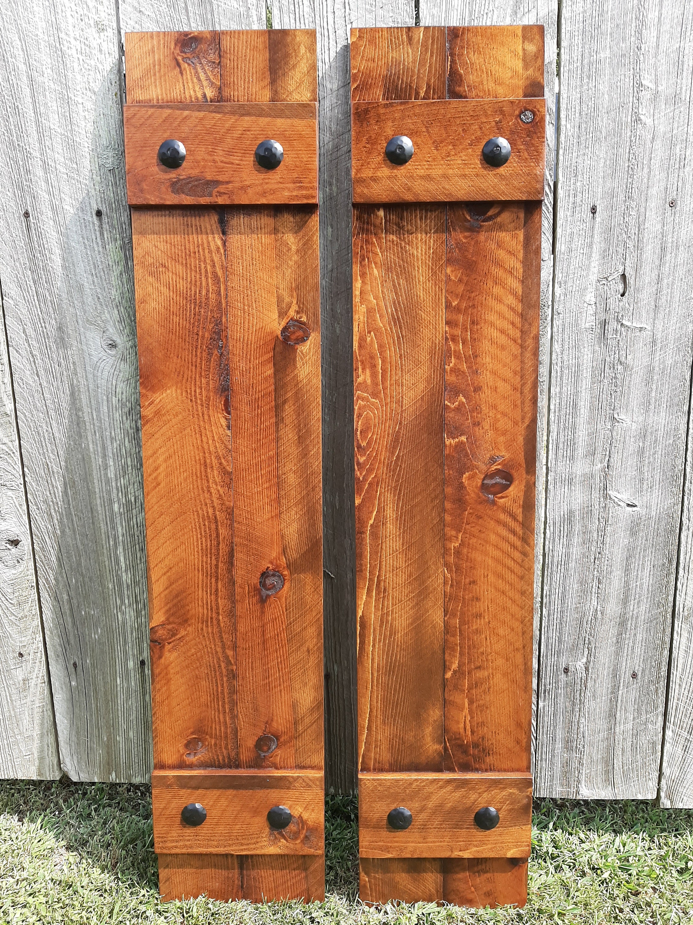 Wood Shutters 6 Exterior Rustic Cedar Shutters With Black - Etsy