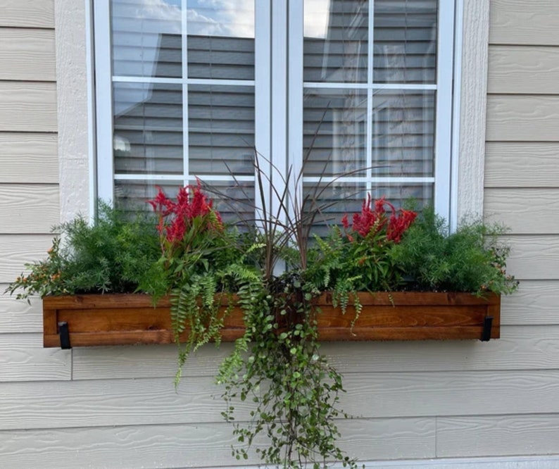 Cedar Window Box Planter Wood Flower Box Ledge Planter - Etsy