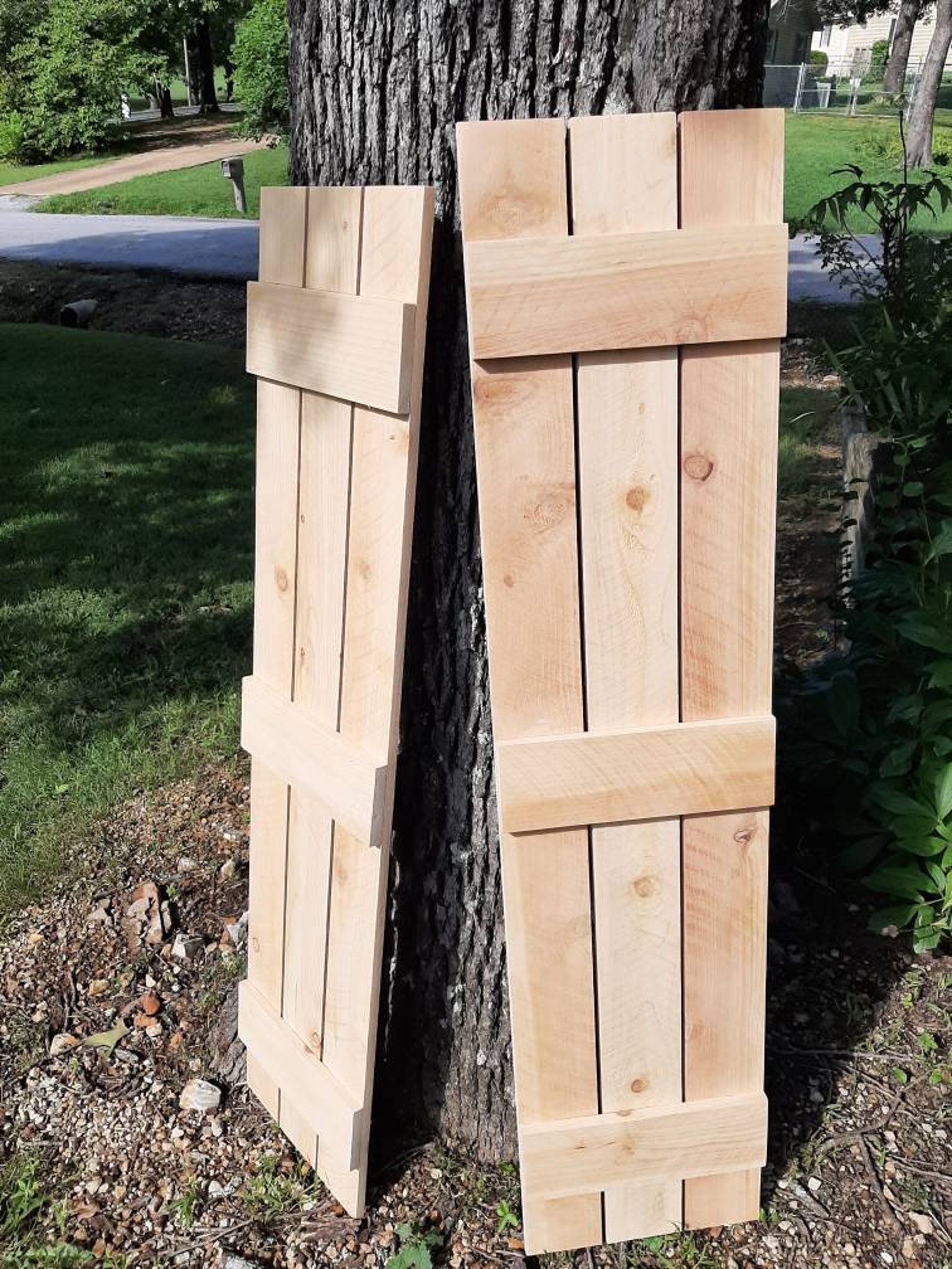 Unfinished Cedar Wood Shutters – Exterior Board and Batten Style (set ...