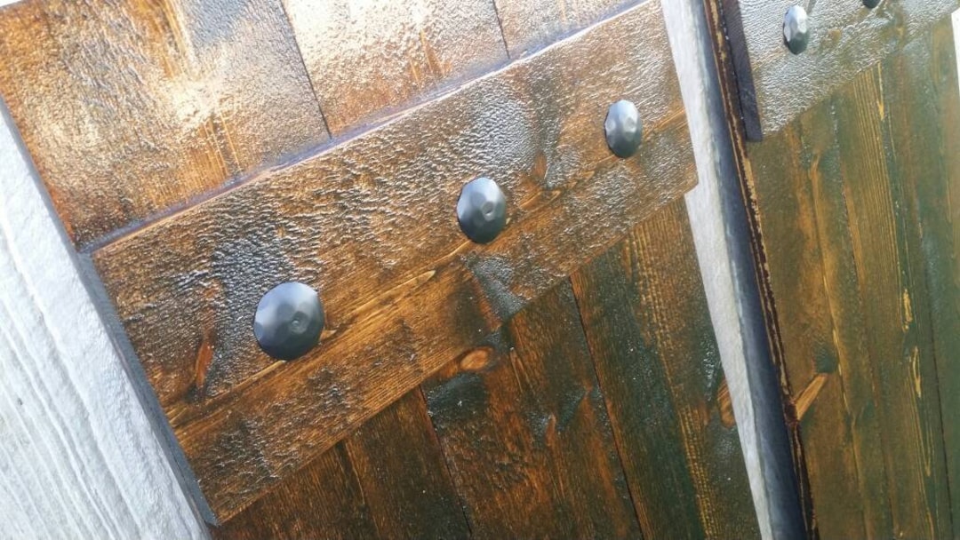 2 Cedar Board and Batten Shutters – Rustic Exterior Shutters With ...