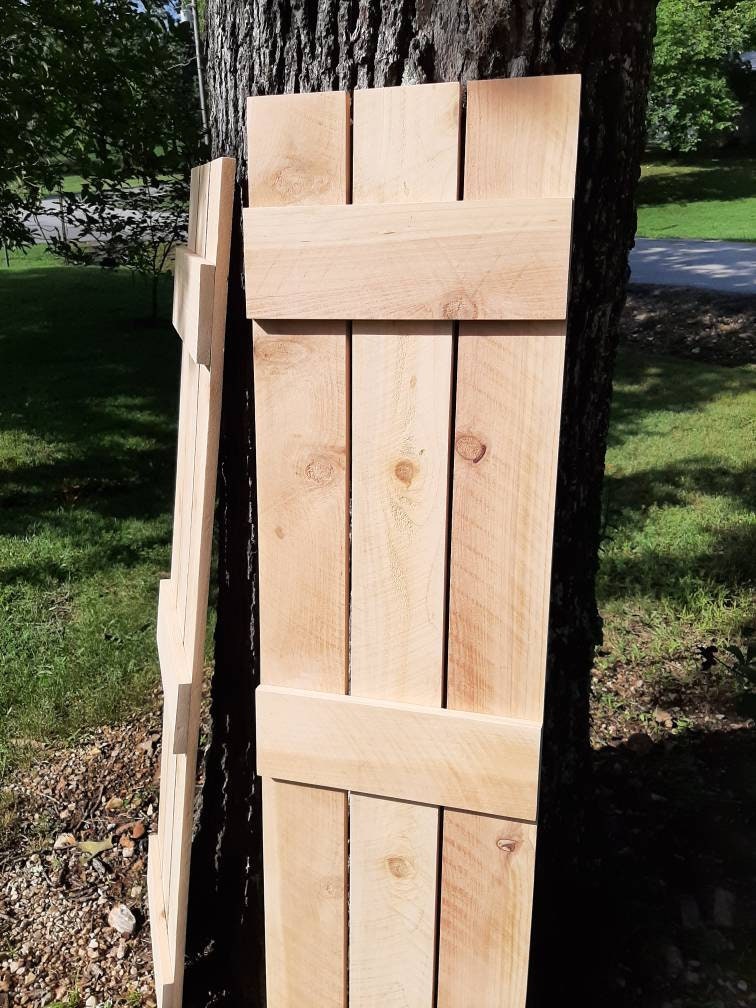 Unfinished Cedar Wood Shutters – Exterior Board and Batten Style (set ...