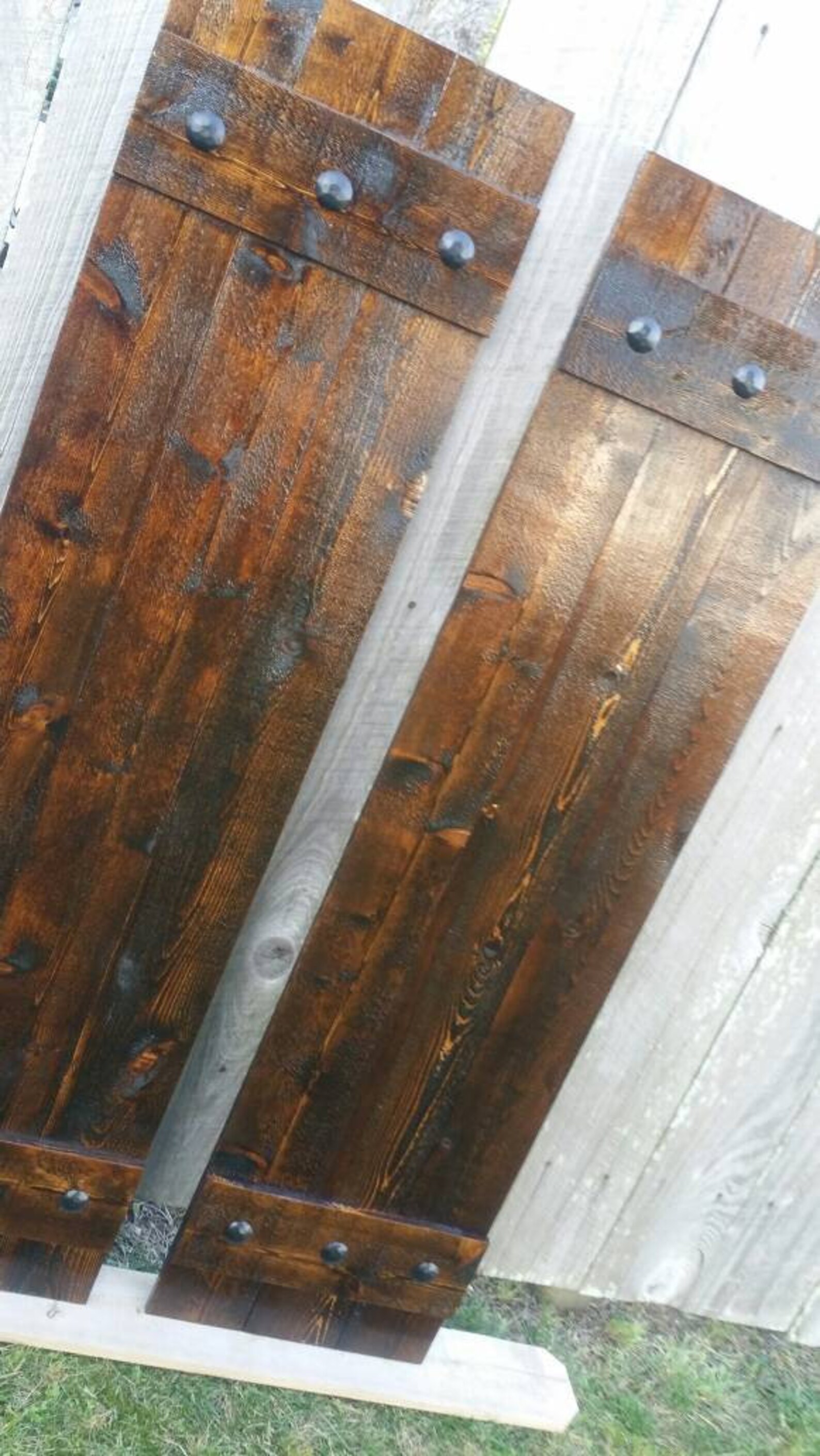 2 Cedar Board and Batten Shutters – Rustic Exterior Shutters With ...