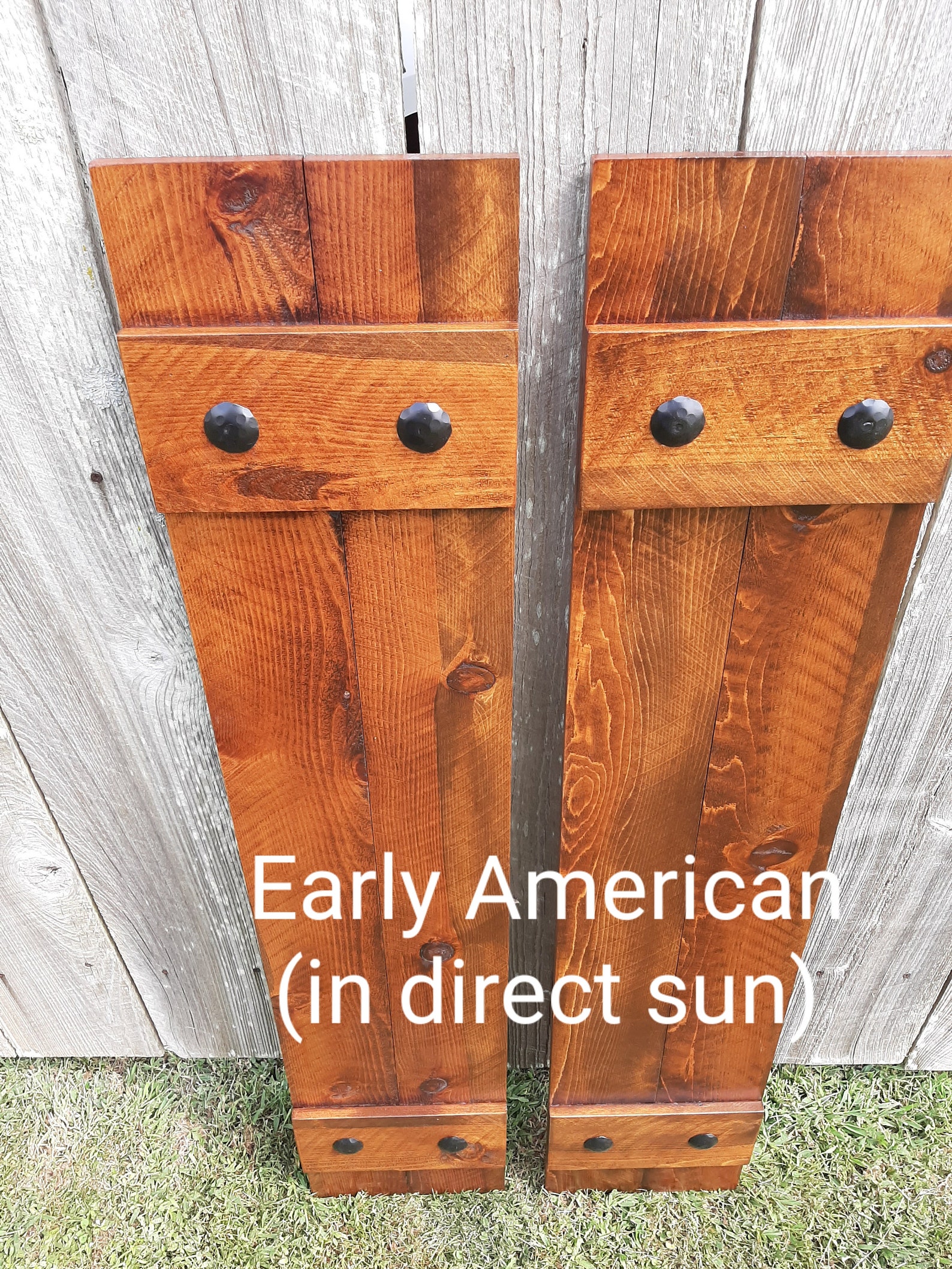 2 Cedar Exterior Shutters With Black Clavos Nails – Board and Batten ...
