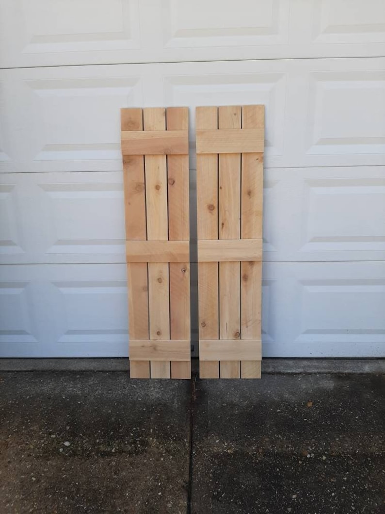 Unfinished Cedar Wood Shutters – Exterior Board and Batten Style (set ...