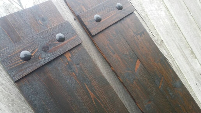 2 Cedar Exterior Shutters With Black Clavos Nails – Board and Batten ...