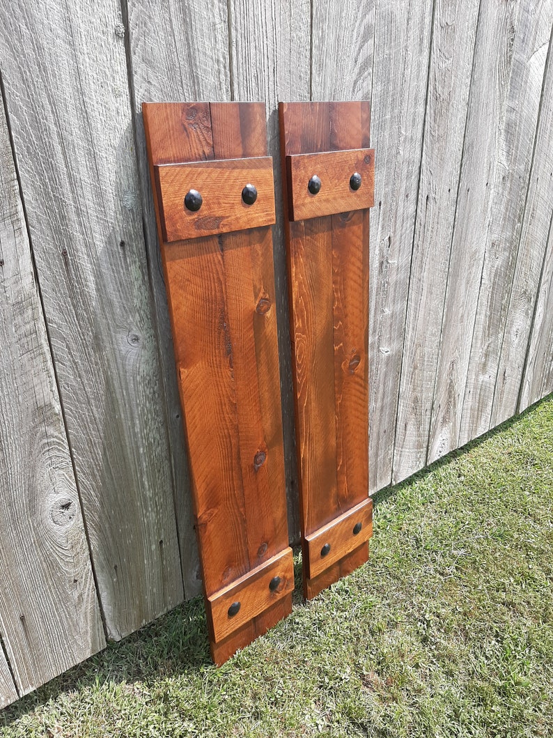 2 Cedar Exterior Shutters With Black Clavos Nails – Board and Batten ...