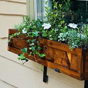 Rustic Cedar Wood Window Box – Handmade Flower Garden Planter, Charming ...