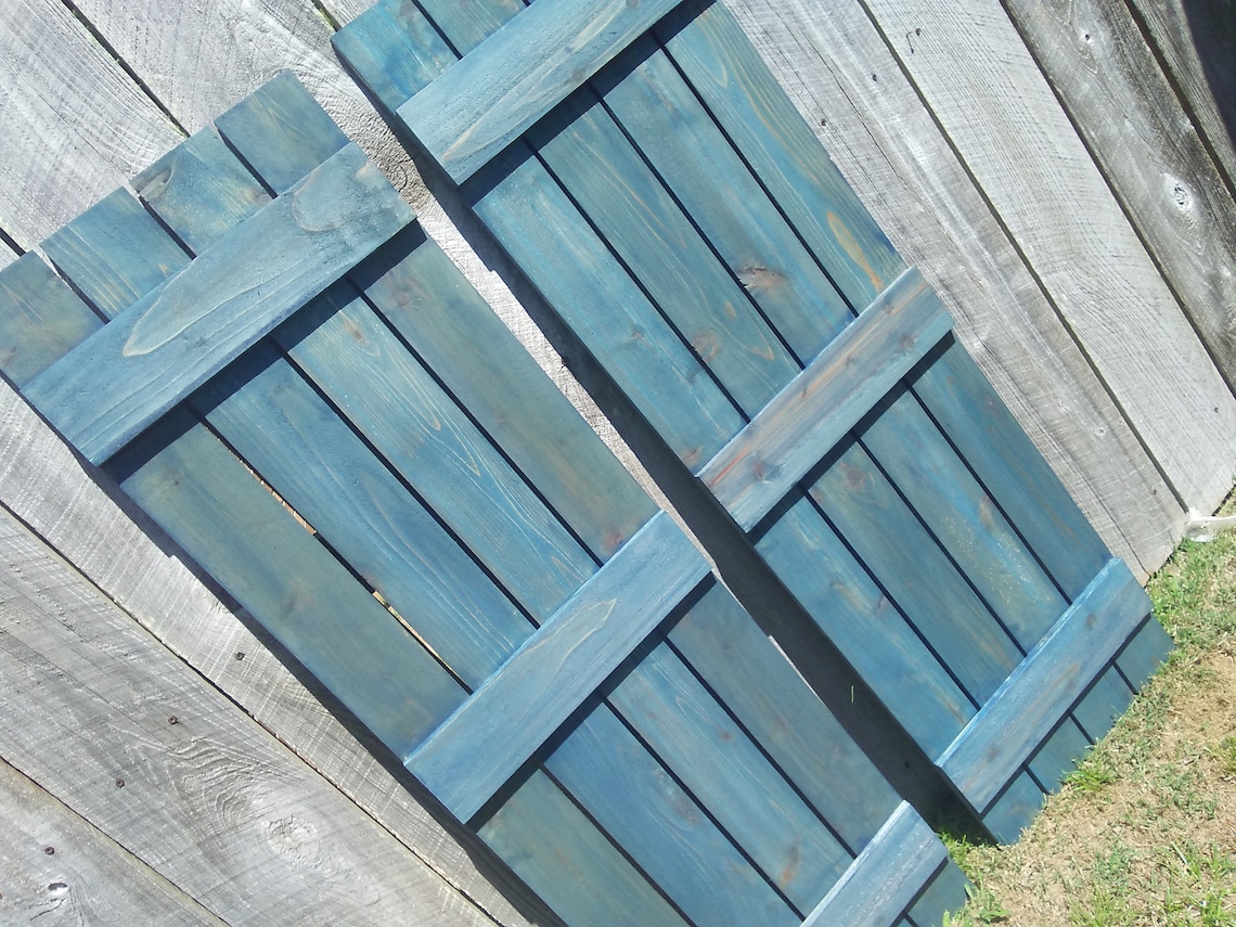 Window Shutters 2 Exterior Cedar Shutters Board and Batten - Etsy